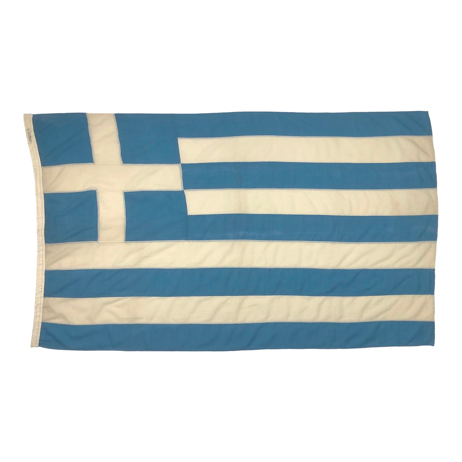 Vintage Sewn Nautical Flag of Greece | Chairish
