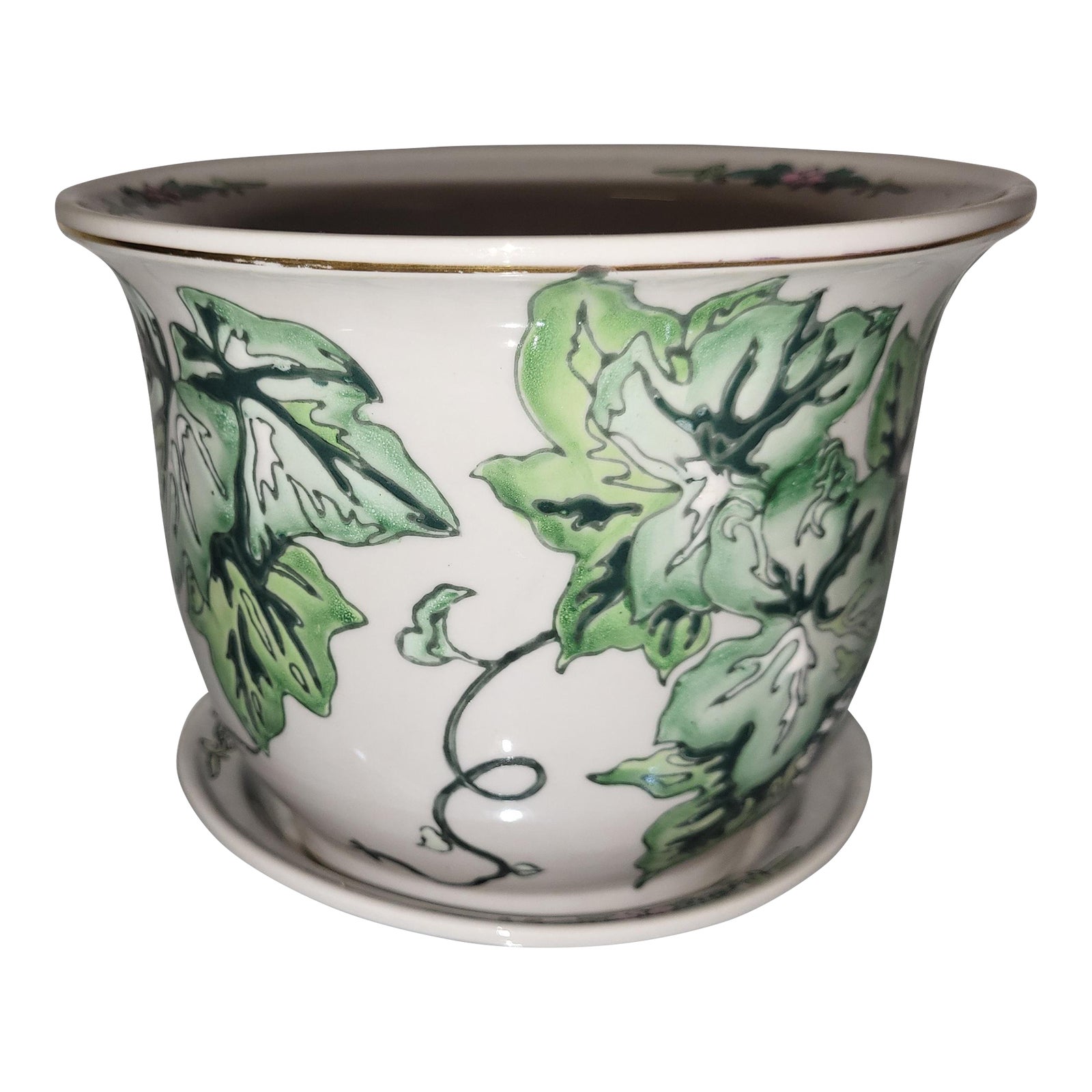 1980s Ivy Planter With Saucer | Chairish