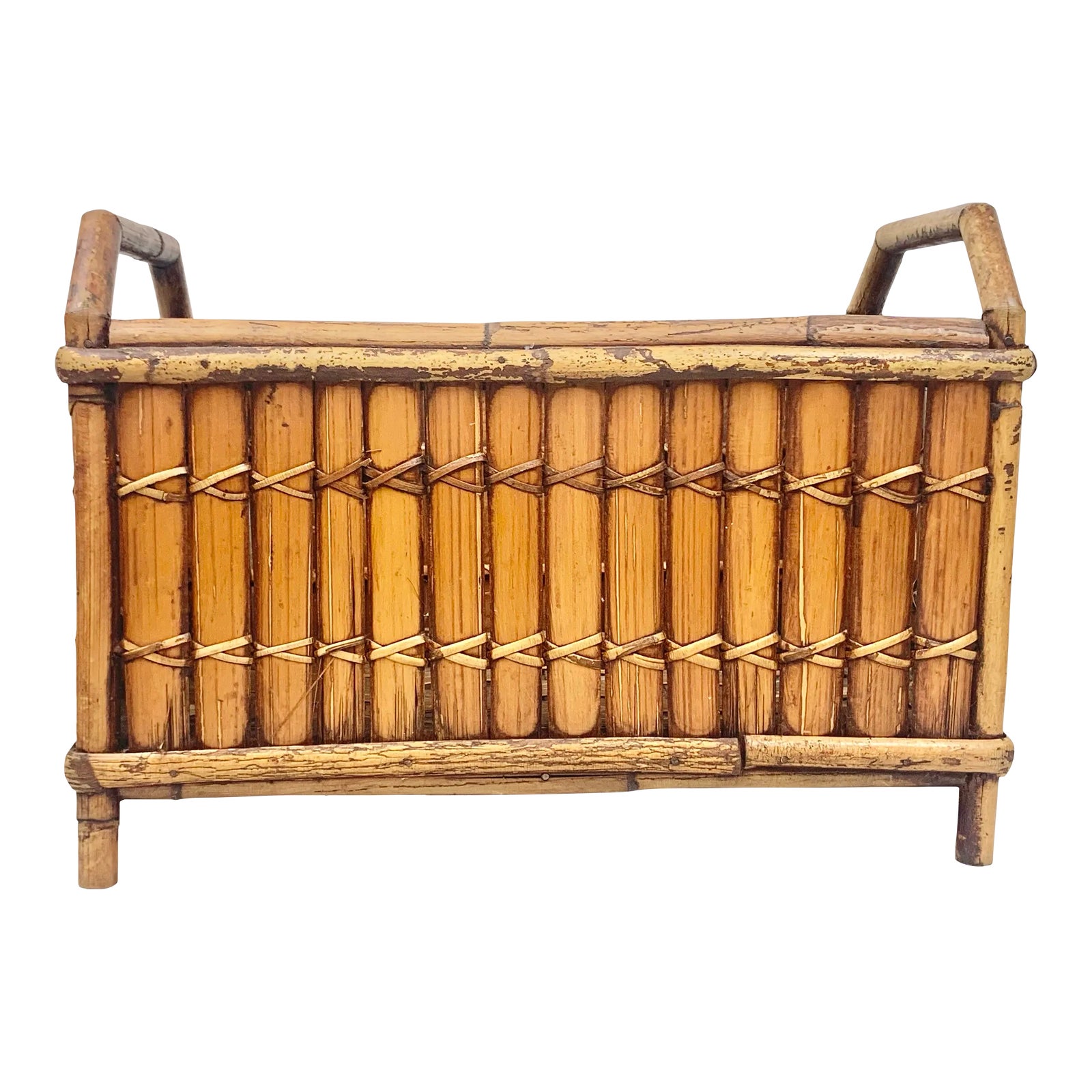 Vintage Bamboo Cachepot | Chairish