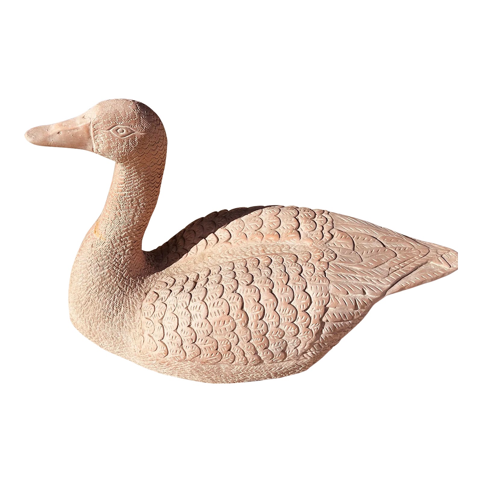 Vintage Clay Goose Statue | Chairish