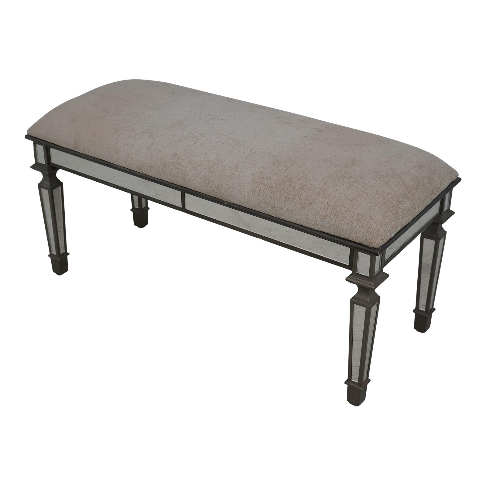 Hollywood Regency Mirrored Window Bench | Chairish