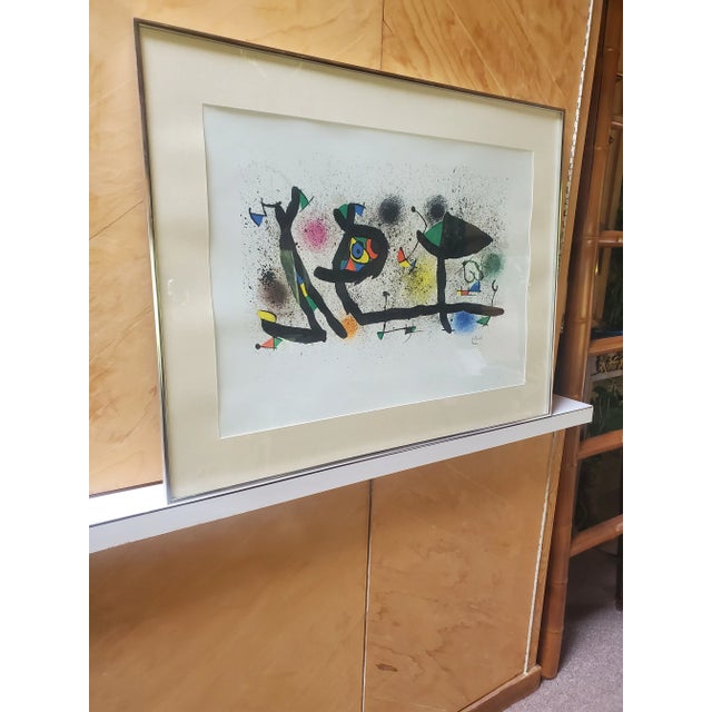 1970s Vintage Miro Style Color Lithograph Mid Century Era, Framed ...
