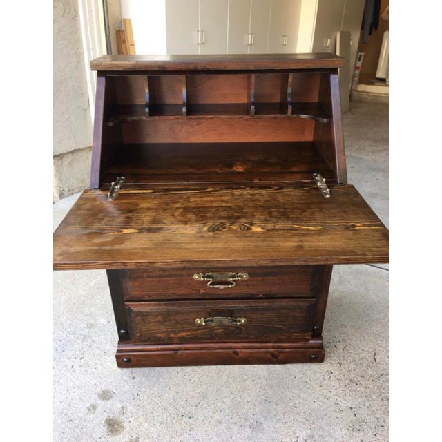 Vintage Secretary Three Drawer Desk | Chairish