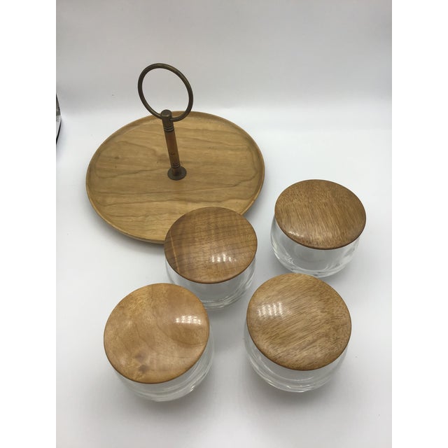 MCM Condiment Set Mid Century Modern 5 Piece Condiment Set Myrtlewood ...