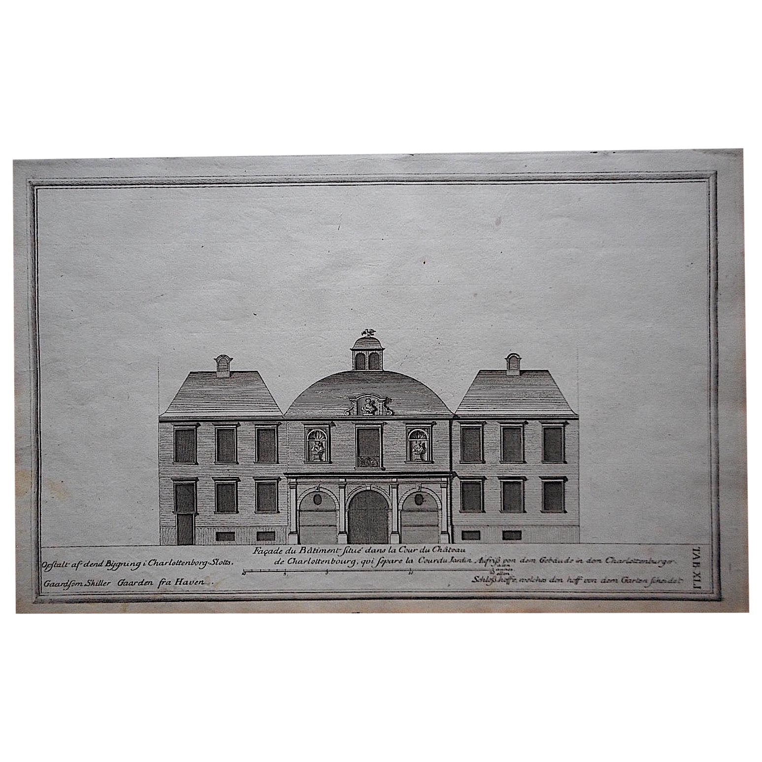 Antique Engraving Facade Lg. Folio | Chairish