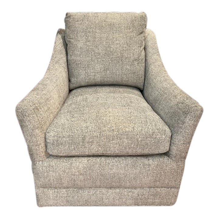 Sam Moore Light Grey Fabric Laura Swivel Chair | Chairish