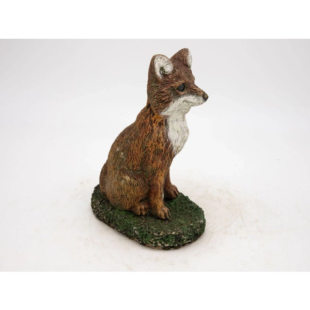 Reconstituted Stone Fox Small Garden Ornament, 20th Century | Chairish