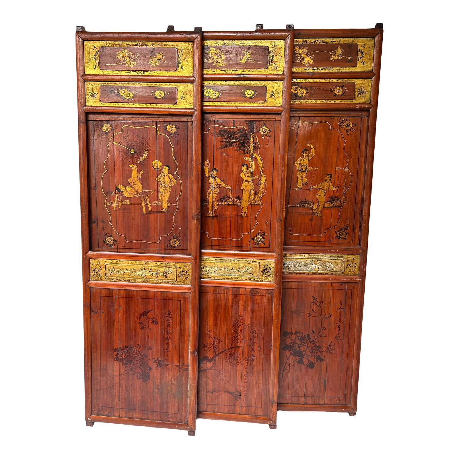 Mid 19th Century Antique Chinese Architectural Wood Panels Handcrafted ...