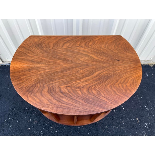 1960s Kent Coffey Perspecta Walnut and Pecan Round Nightstand | Chairish