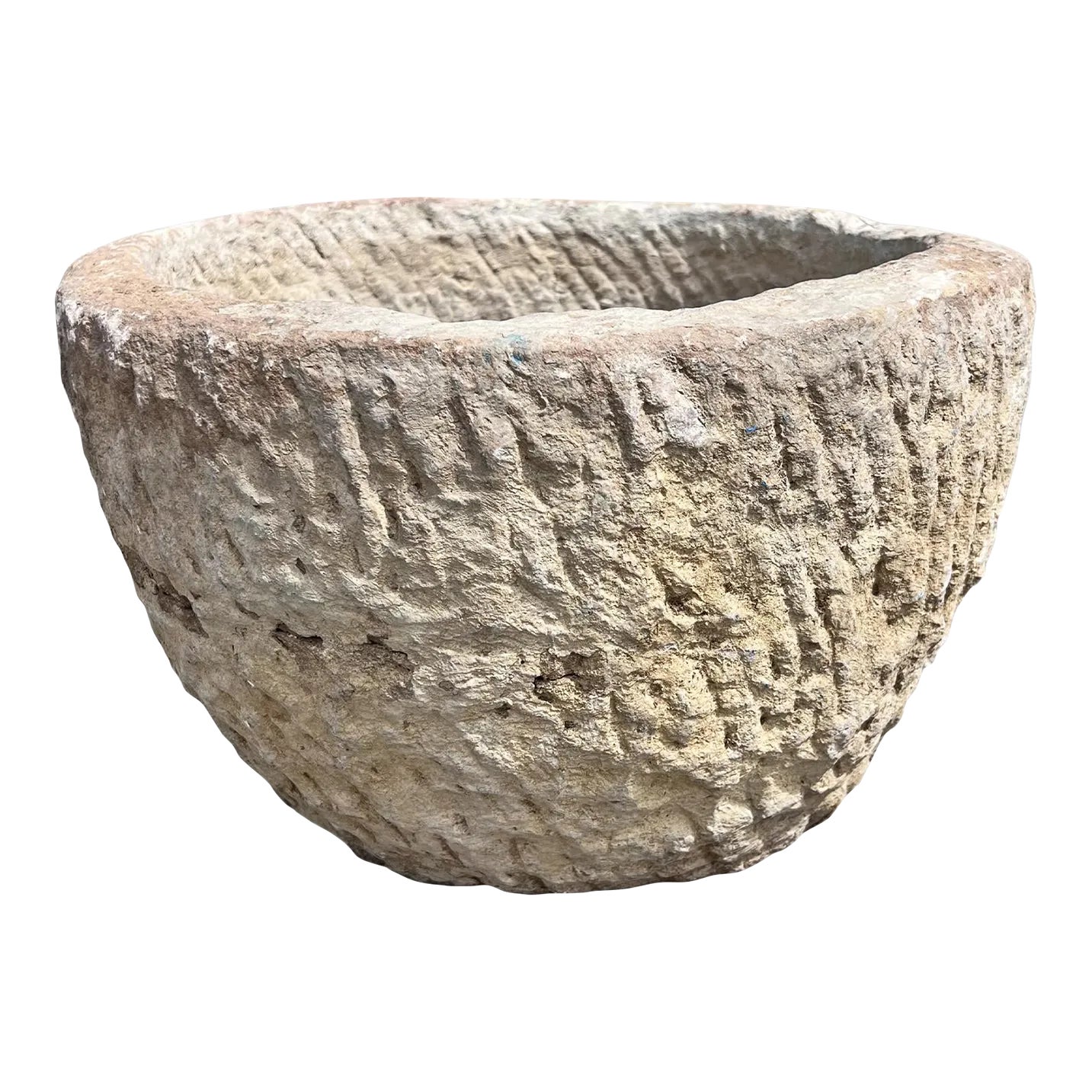 Vintage Rustic Stone Planter Bowl | Chairish