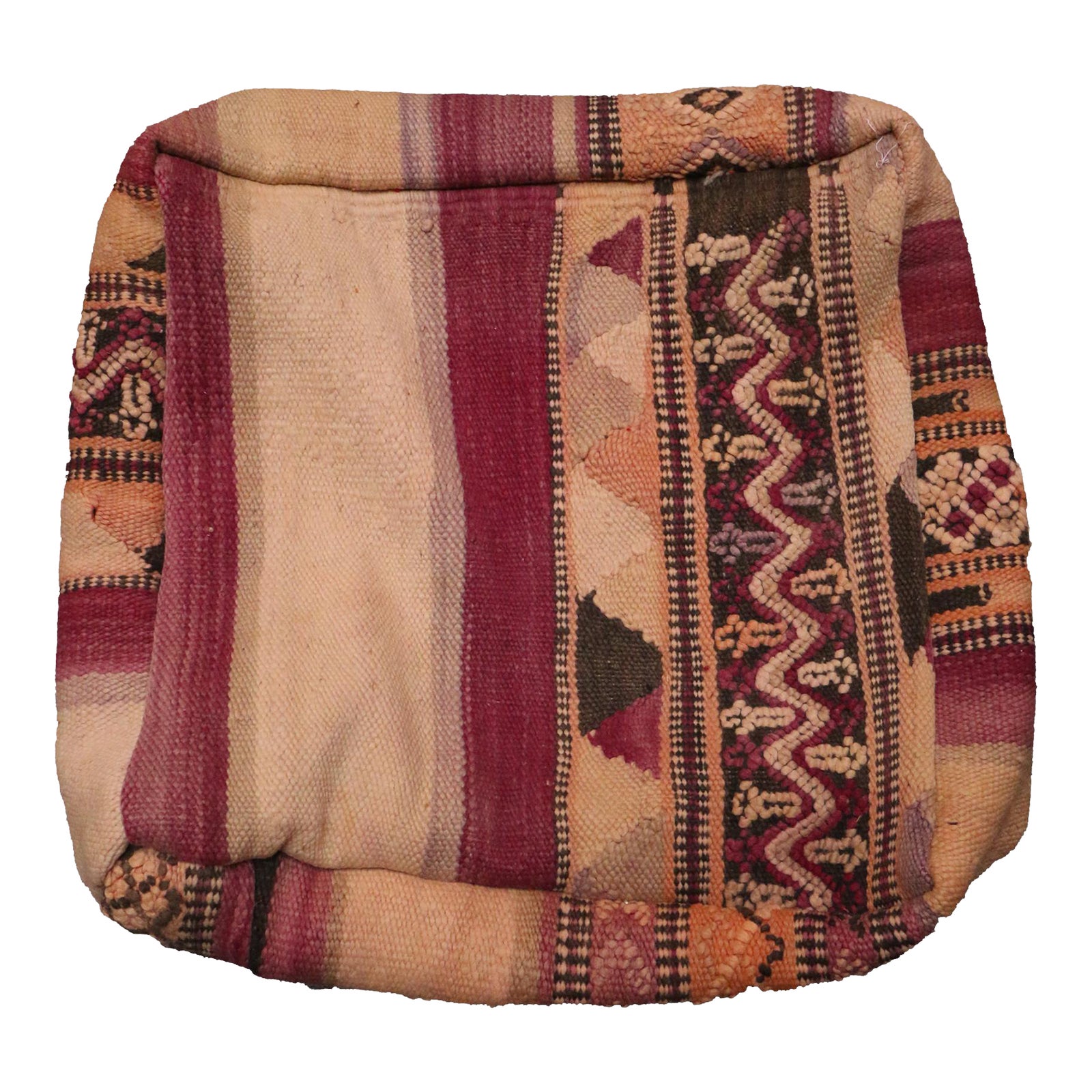 Moroccan Handmade Square Pouf Cover | Chairish
