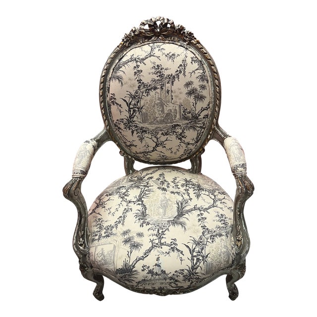 18th Century Louis XIV Armchair, Willow Pattern | Chairish