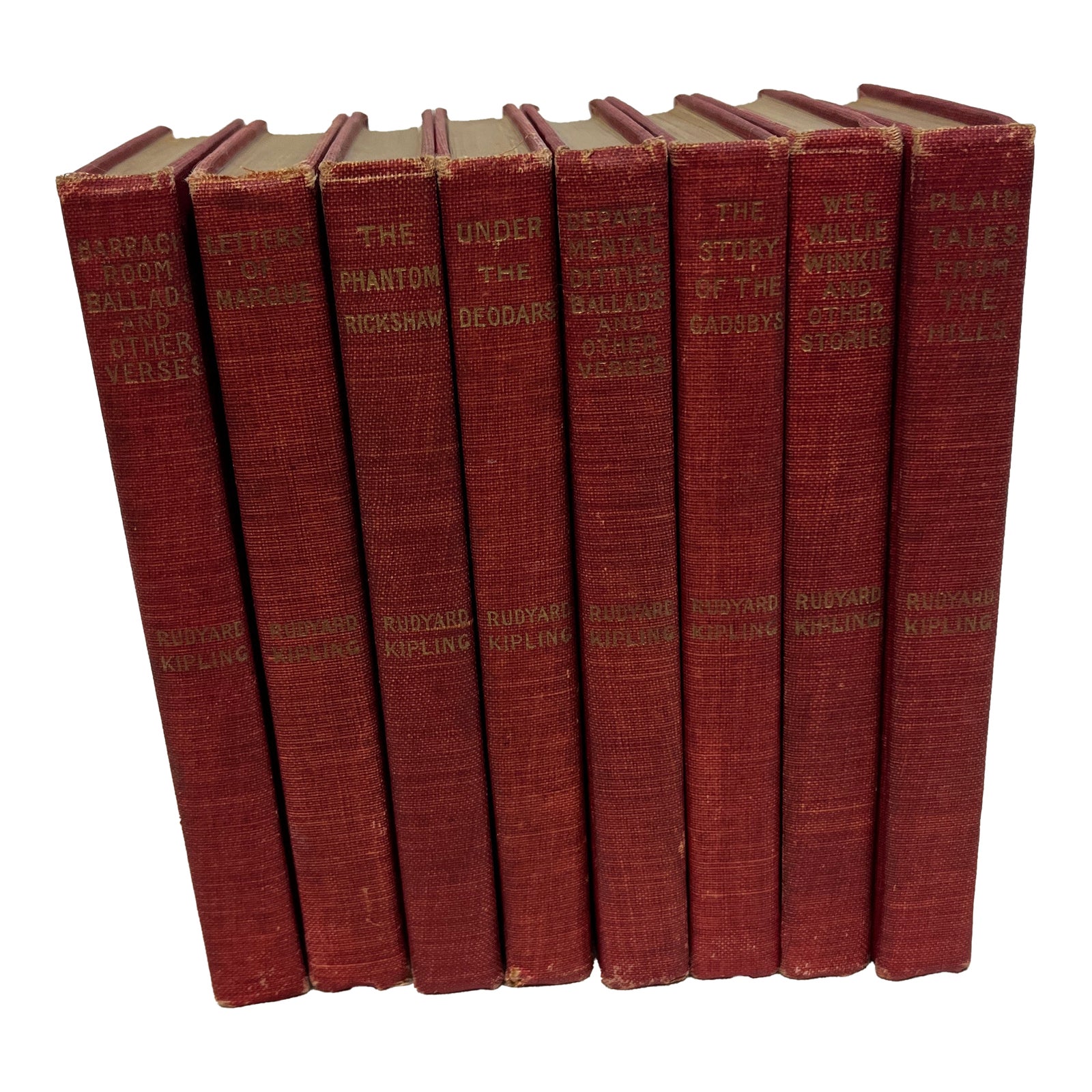 Antique Rudyard Kipling 8-Book Collection, c.1895–1905 – Victorian Red ...