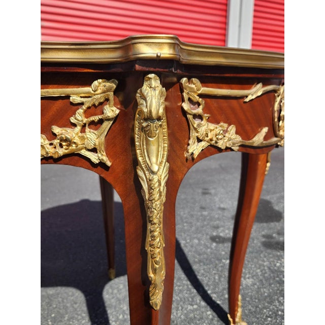 French Louis XV Style Side Table Gilt Bronze With Marble Insert Top ...