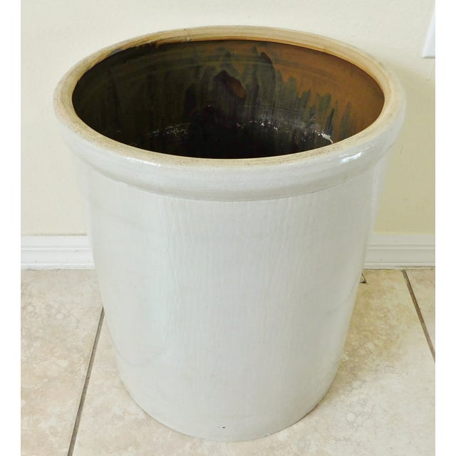 Large Antique 8 Gallon Stoneware Crock | Chairish