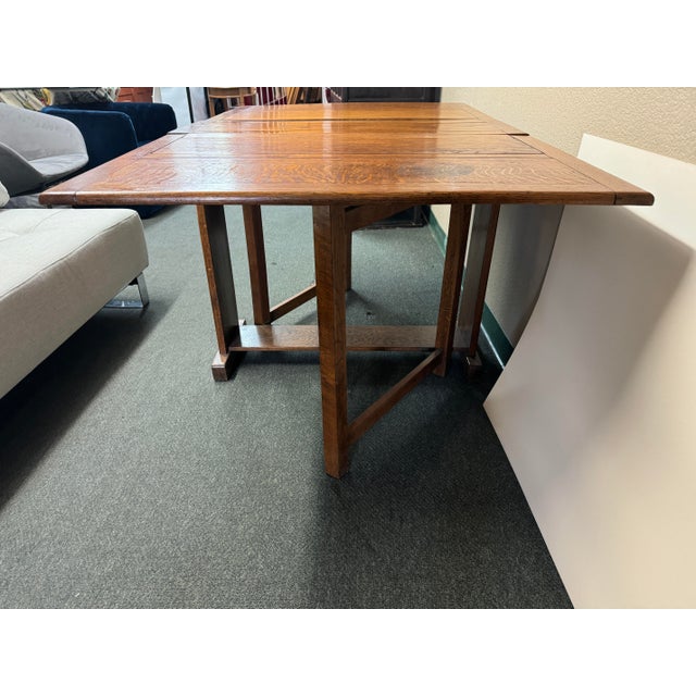 Vintage Oak Drop Leaf Wooden Table | Chairish