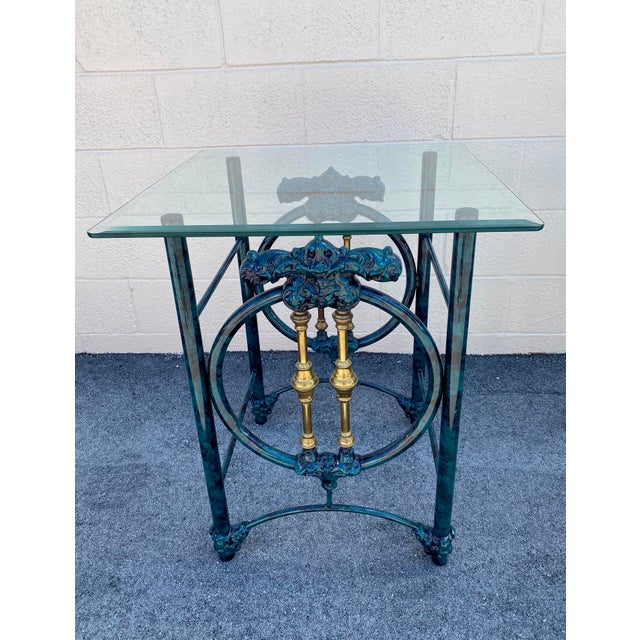 Gothic Turquoise Glazed Marble Lacquer Gilt Iron Sculptural Brass ...