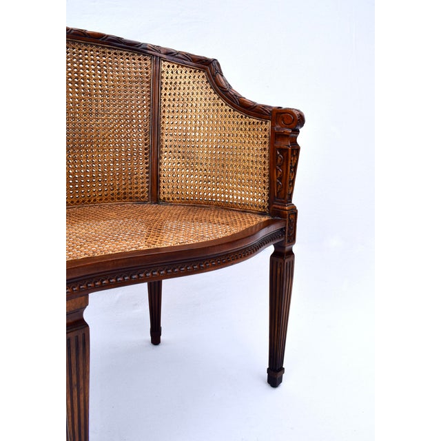 Vintage Double Cane Settee Bench | Chairish