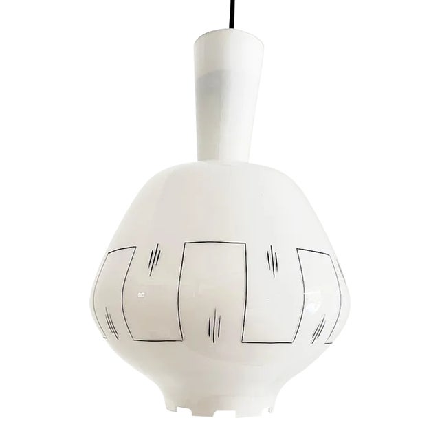 Midcentury Modern Blown Glass Pendant Light | Chairish