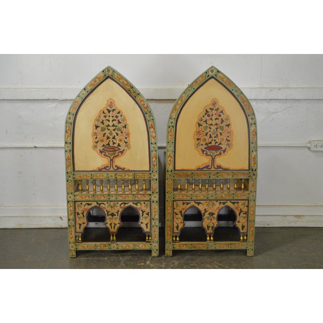 Middle Eastern Decorated Hall Chairs - a Pair | Chairish