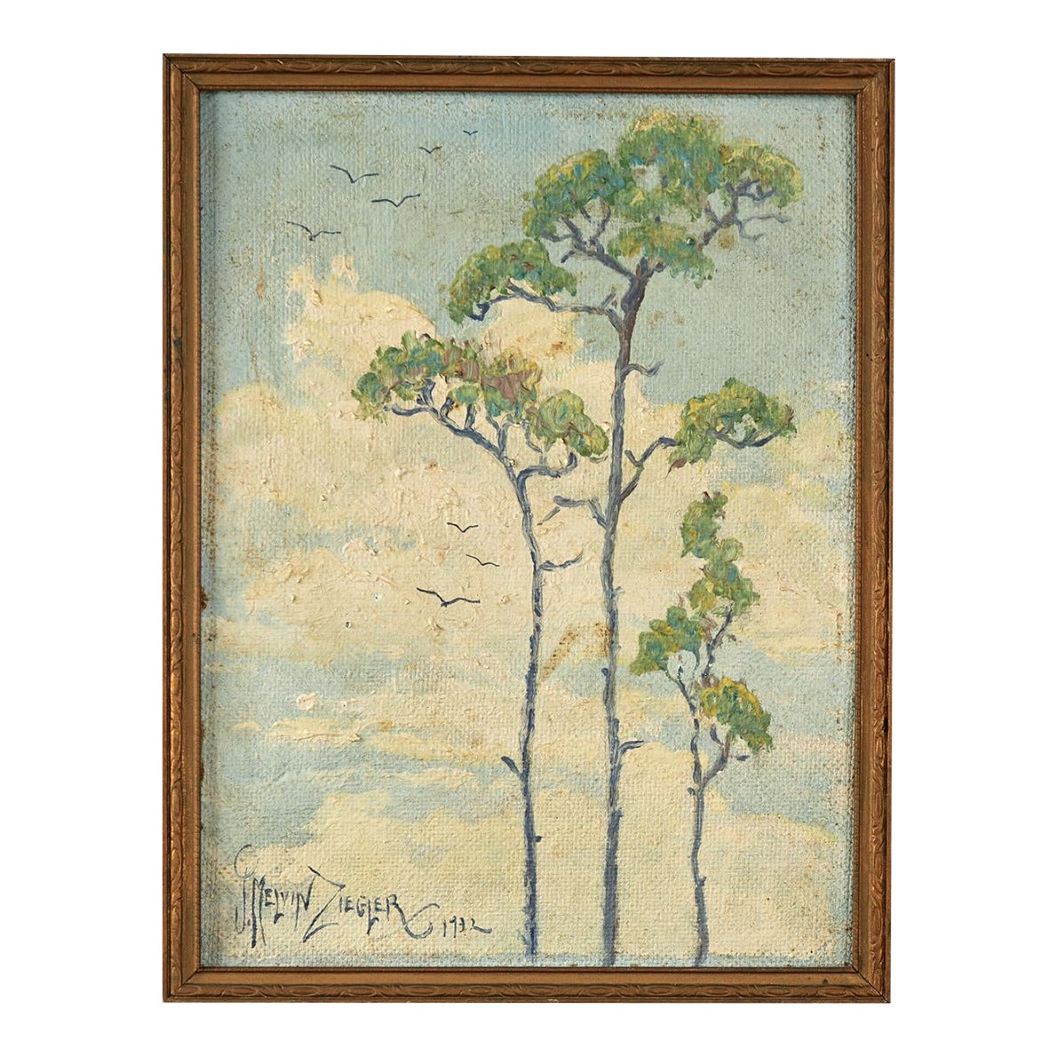 Oil Painting of Trees and Birds by Florida Artist J Melvin Ziegler ...