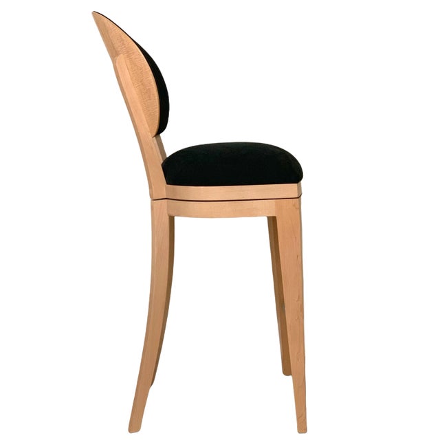 Contemporary Maple & Black Suede "Jake" Swivel Bar Stools by Nick ...