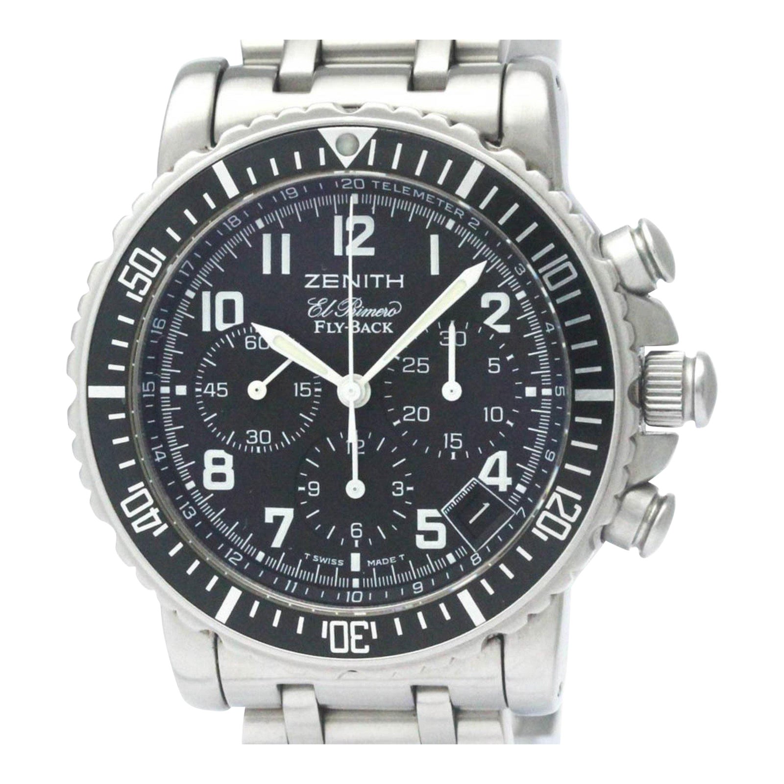 Zenith Polished Rainbow Flyback El Primero Steel Watch 01/02.0470.405 ...