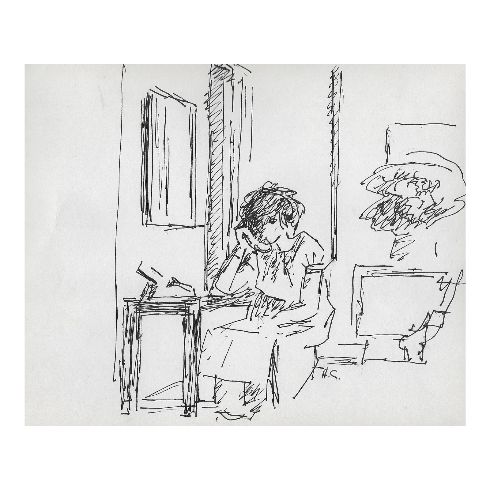 1970s Hayward Cirker Double Sided Figure Drawing | Chairish