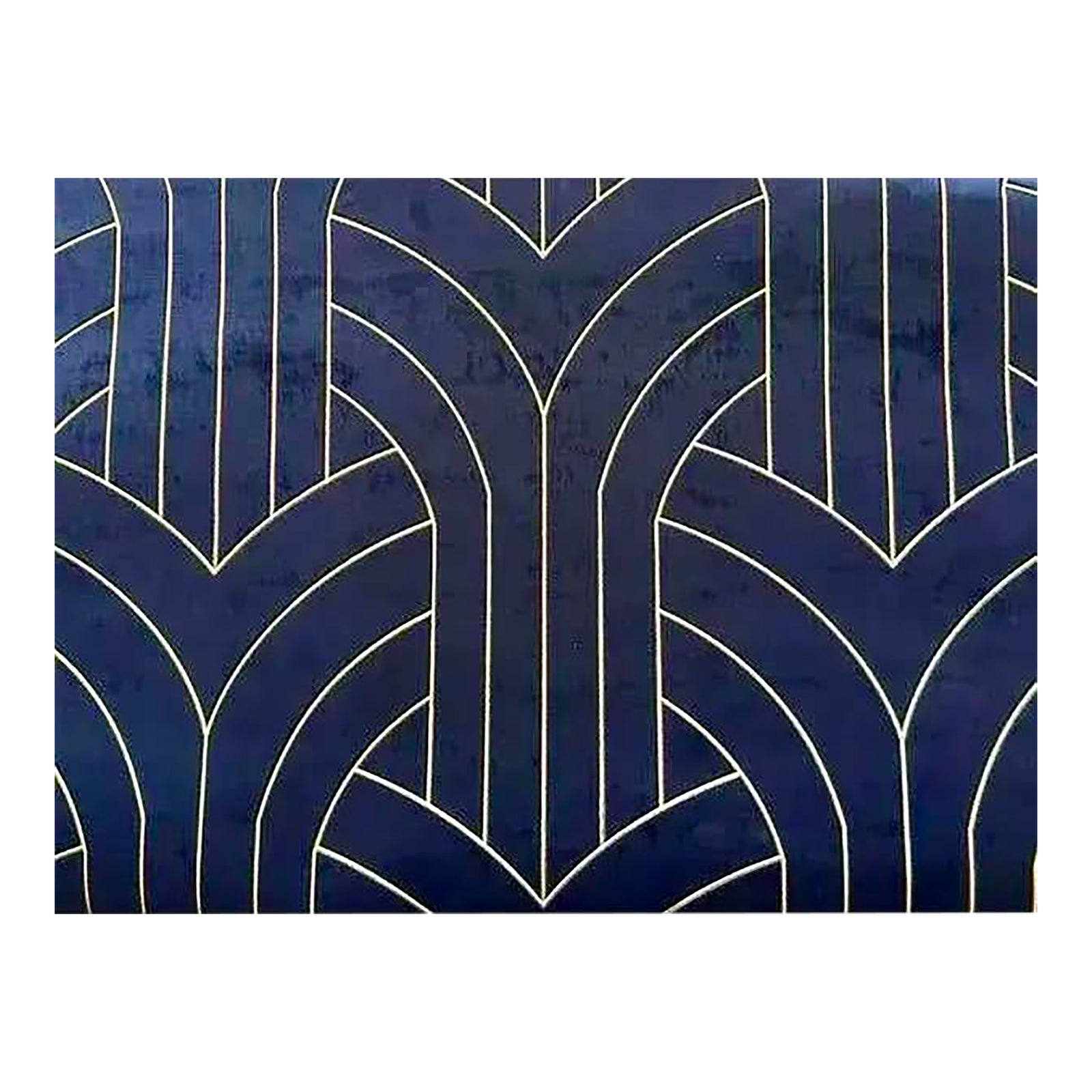 Phillip Jeffries Navy Blue & Gold Velvet Cocoon Wallpaper, Lasercut ...