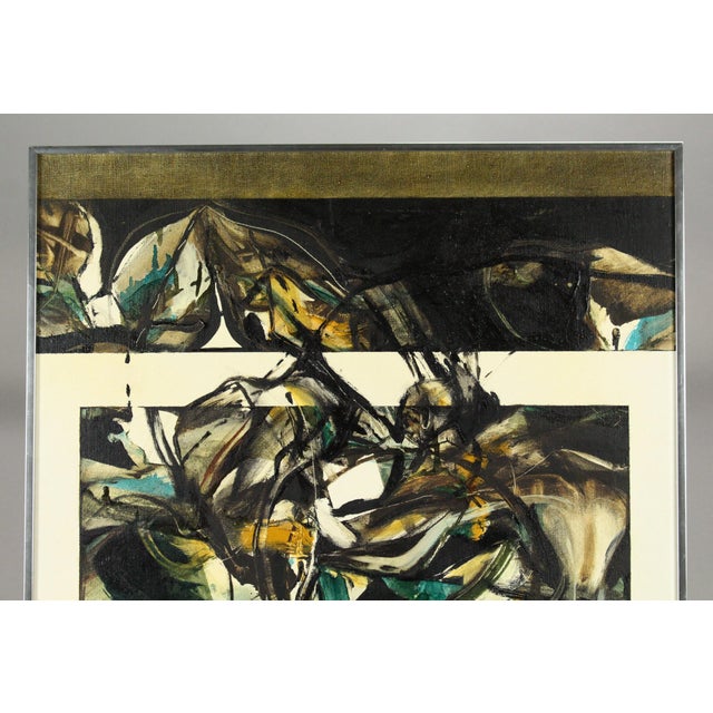 1966 "Arlene" Mid-Century Modern Abstract Oil on Canvas Painting by ...