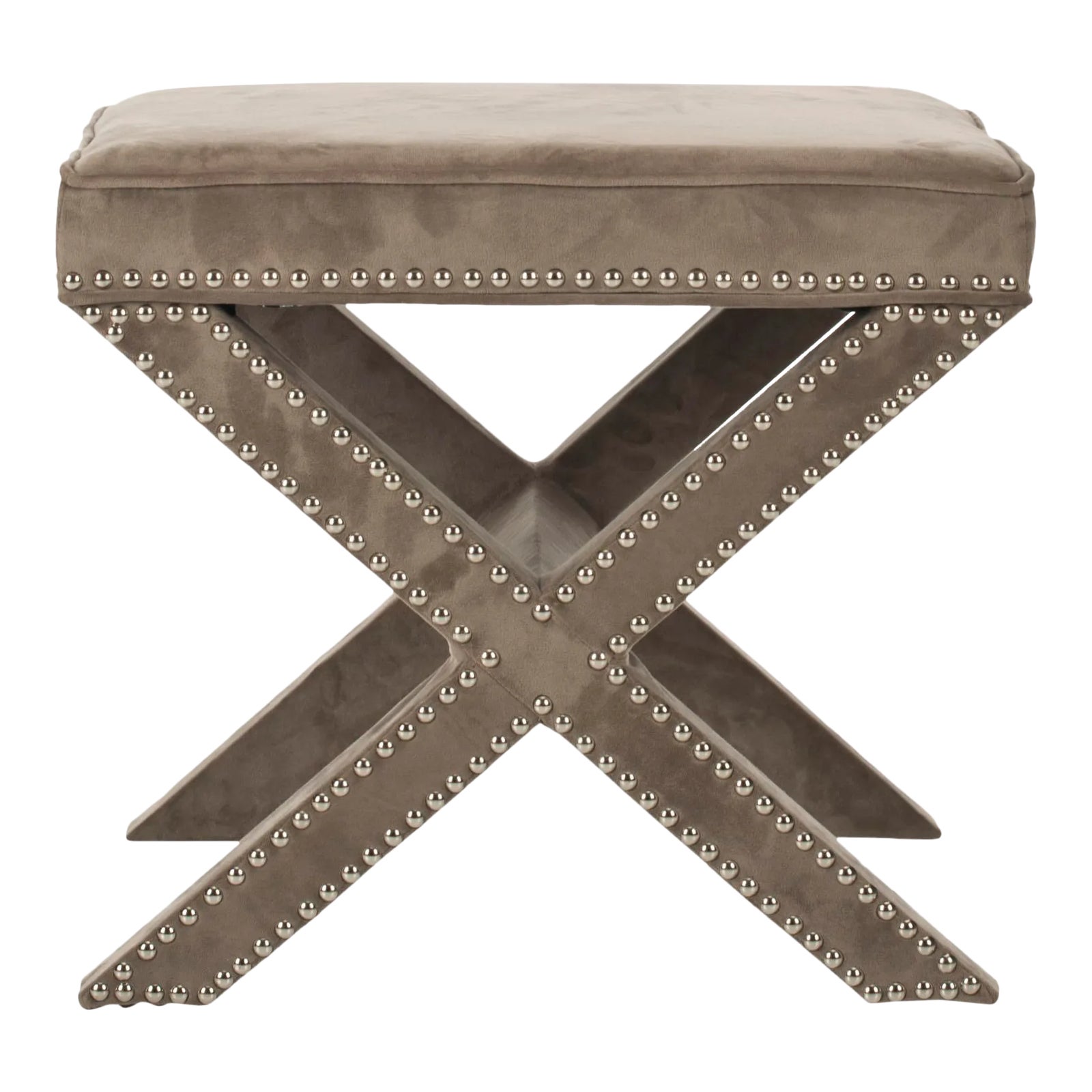 Armstrong Ottoman in Mushroom | Chairish