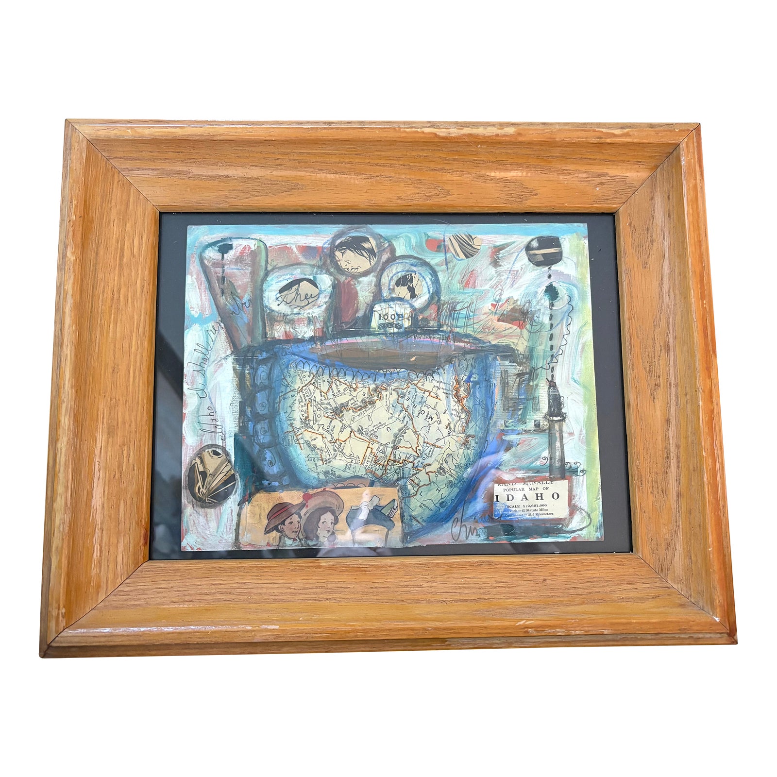2009 Nola Artist Chris Lawson Original Outsider Art in Vintage Frame ...