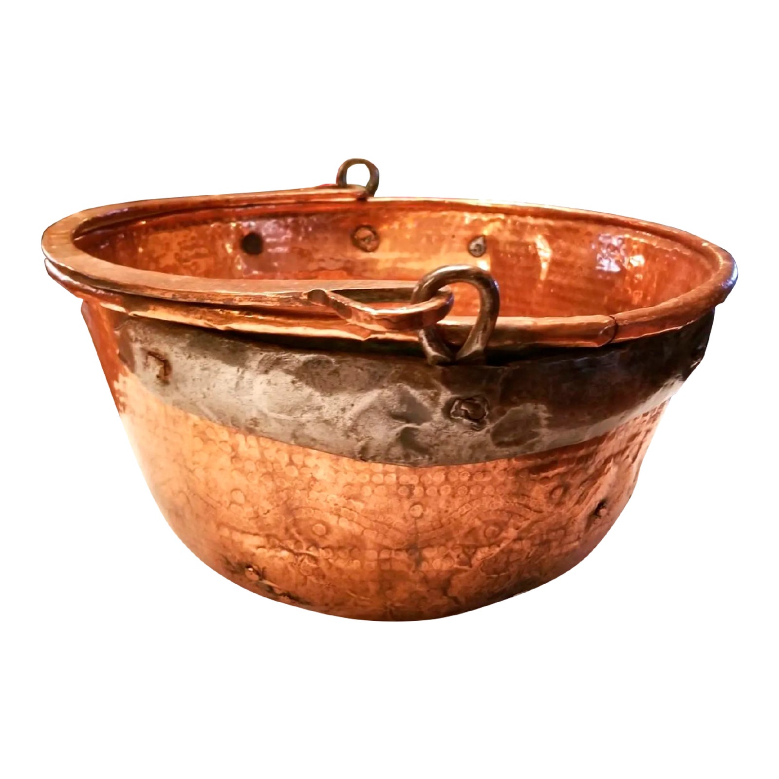 1940s Hammered Spanish Copper Kettle With Handle | Chairish