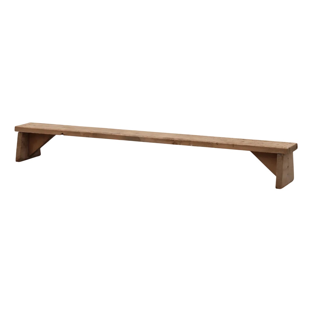 Rustic French Wooden Low Bench in the style of Wabi Sabi, 1880s | Chairish