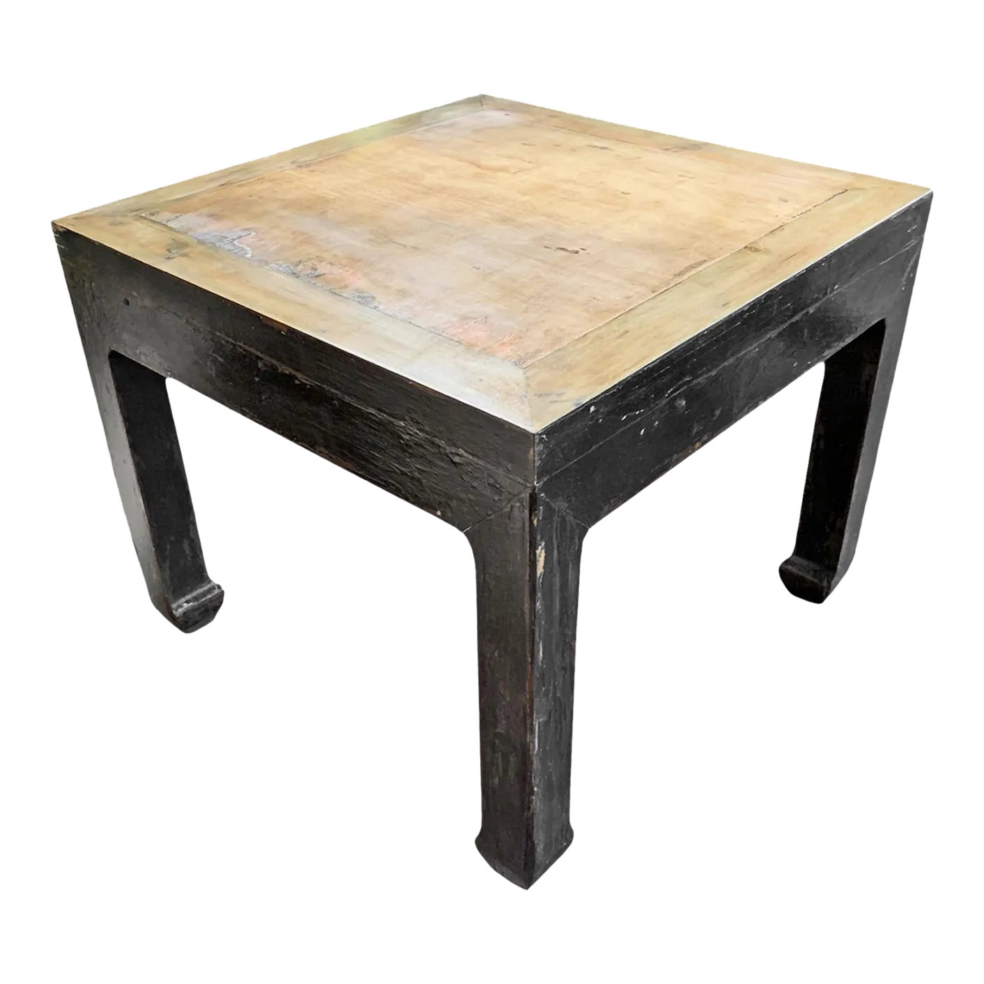 Mid 20th Century Vintage Black & Tan Ming Side Table | Chairish