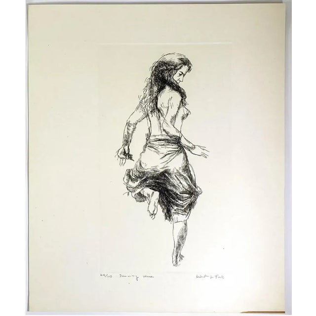 Herbert Fink Dancing Woman Etching | Chairish