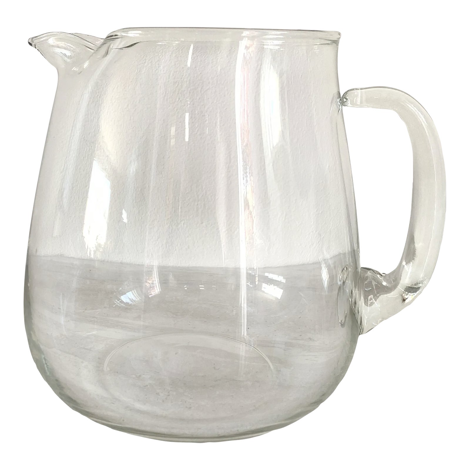 Mid 20th Century Minimalist Blown Glass Pitcher | Chairish