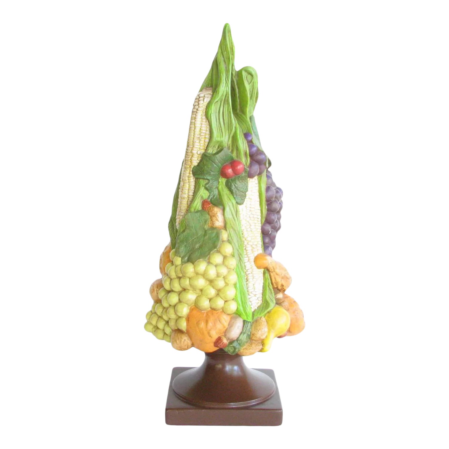 Vintage Ceramic Fruit and Vegetable Topiary on Pedestal | Chairish
