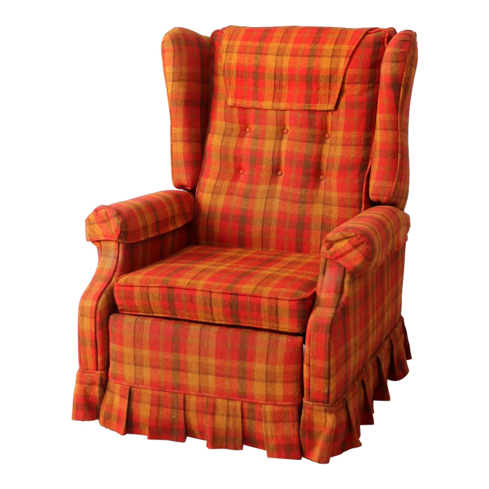 Vintage 1970s Plaid Recliner | Chairish