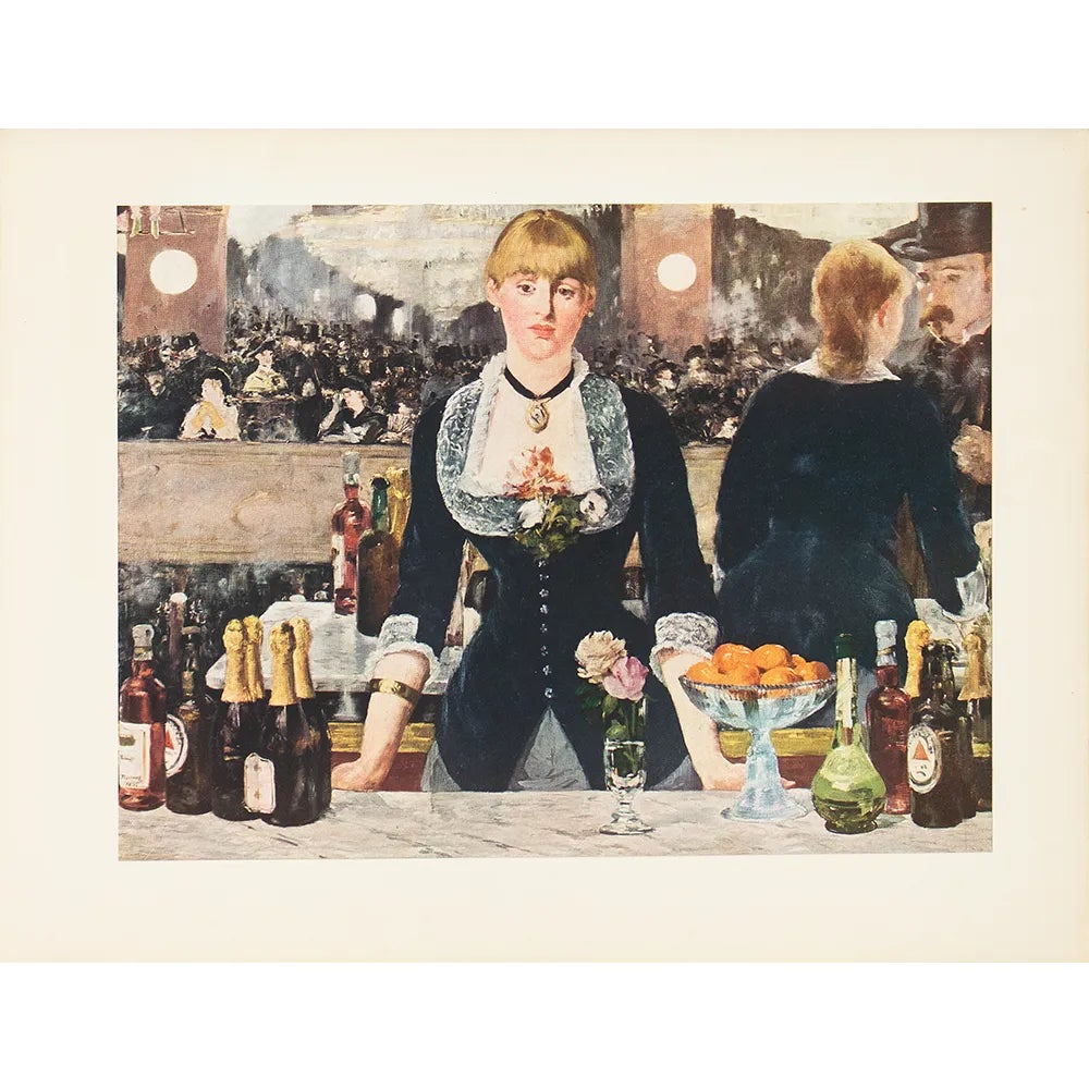 1953 After Manet "A Bar at the Folies-Bergere", Full-Color Print | Chairish
