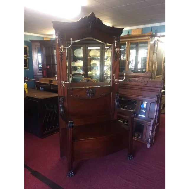 Antique Hall Tree, Mahogany Hall Tree, Rj Horner Hall Tree, Victorian ...