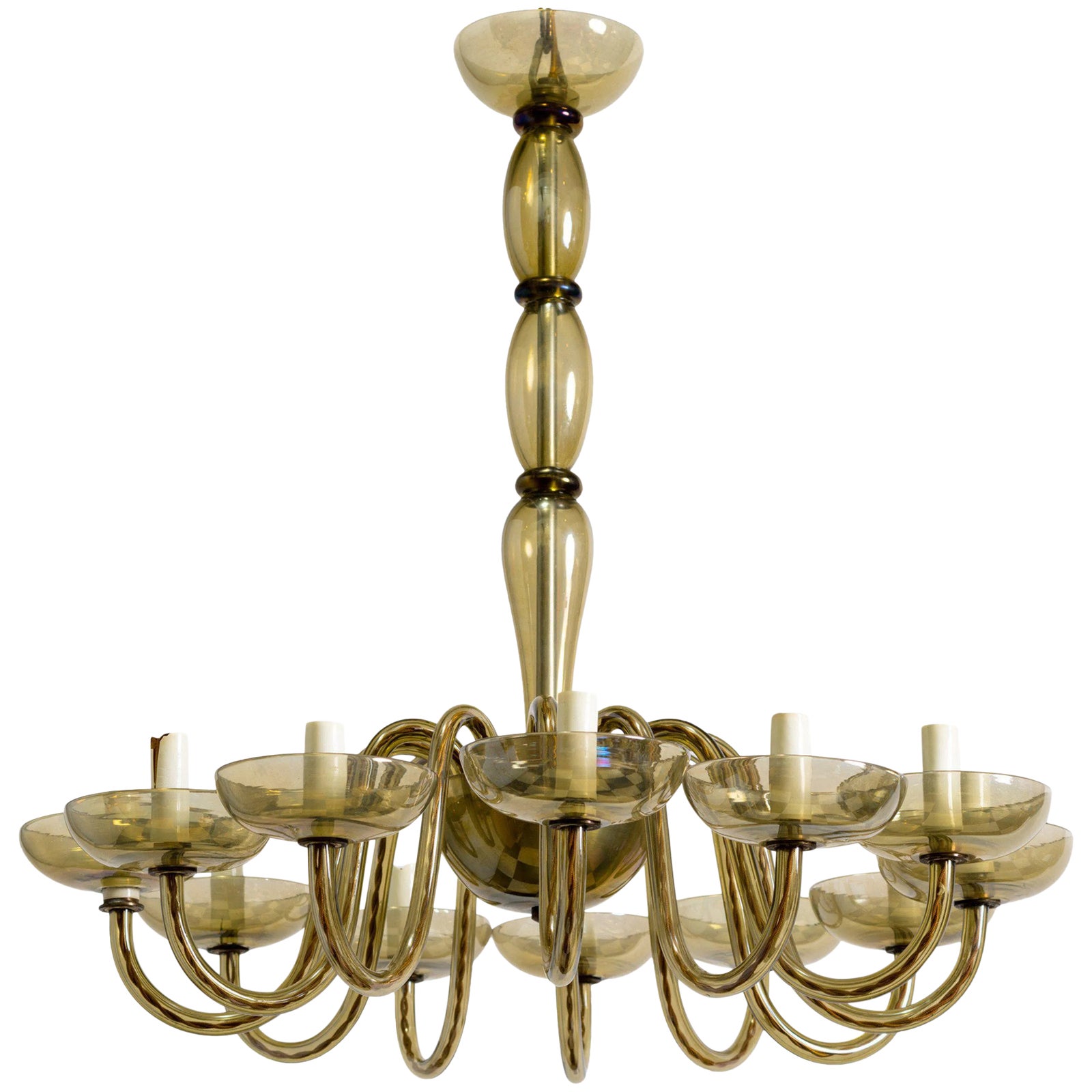 12-Arm Murano Glass Fixture | Chairish