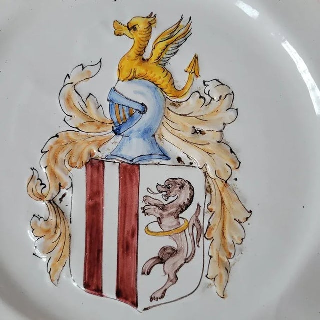 Vintage Ceramic Italian Armorial Crest Plate With Knights - Set of 3 ...