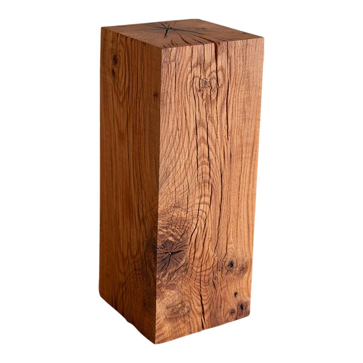 Solid Wood Cube Pedestal, Art Display, Side Table, Plinths in Red Oak ...