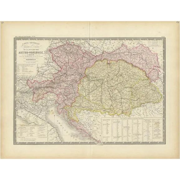Antique Map of Austria-Hungary by Levasseur, 1875 | Chairish