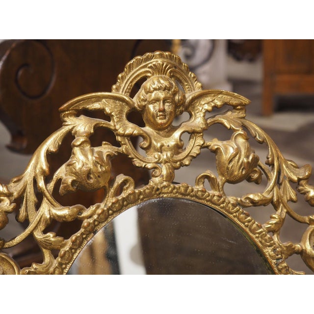 Circa 1900 Oval Gilt Bronze Table Mirror From Italy | Chairish