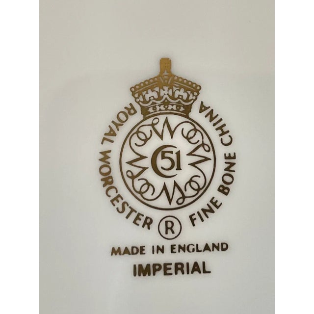 1980s Royal Worcester Imperial Bone China Gold Cobalt Blue Side Plates ...