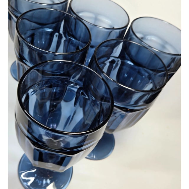 Deep Sapphire Blue Goblets- Set of Six | Chairish