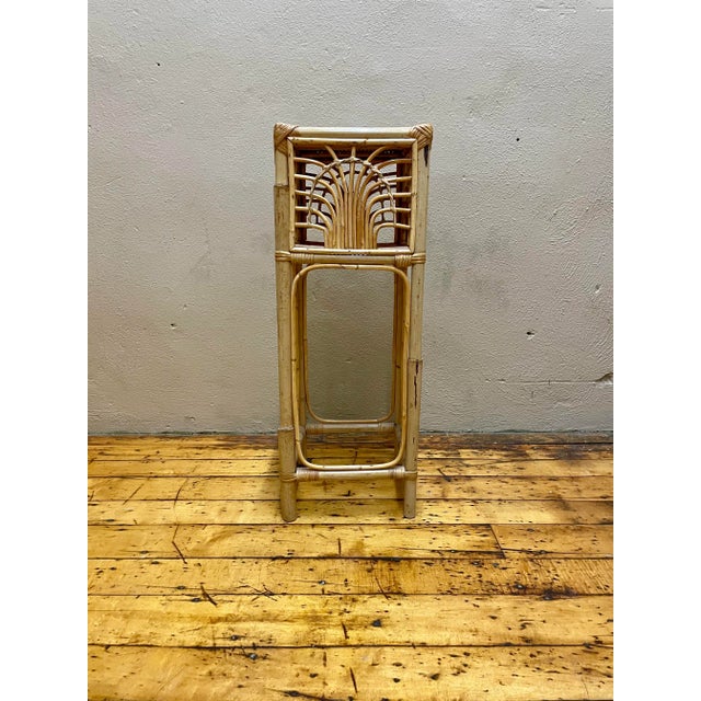 Vintage Natural Bamboo Boho Chic Plant Stand | Chairish