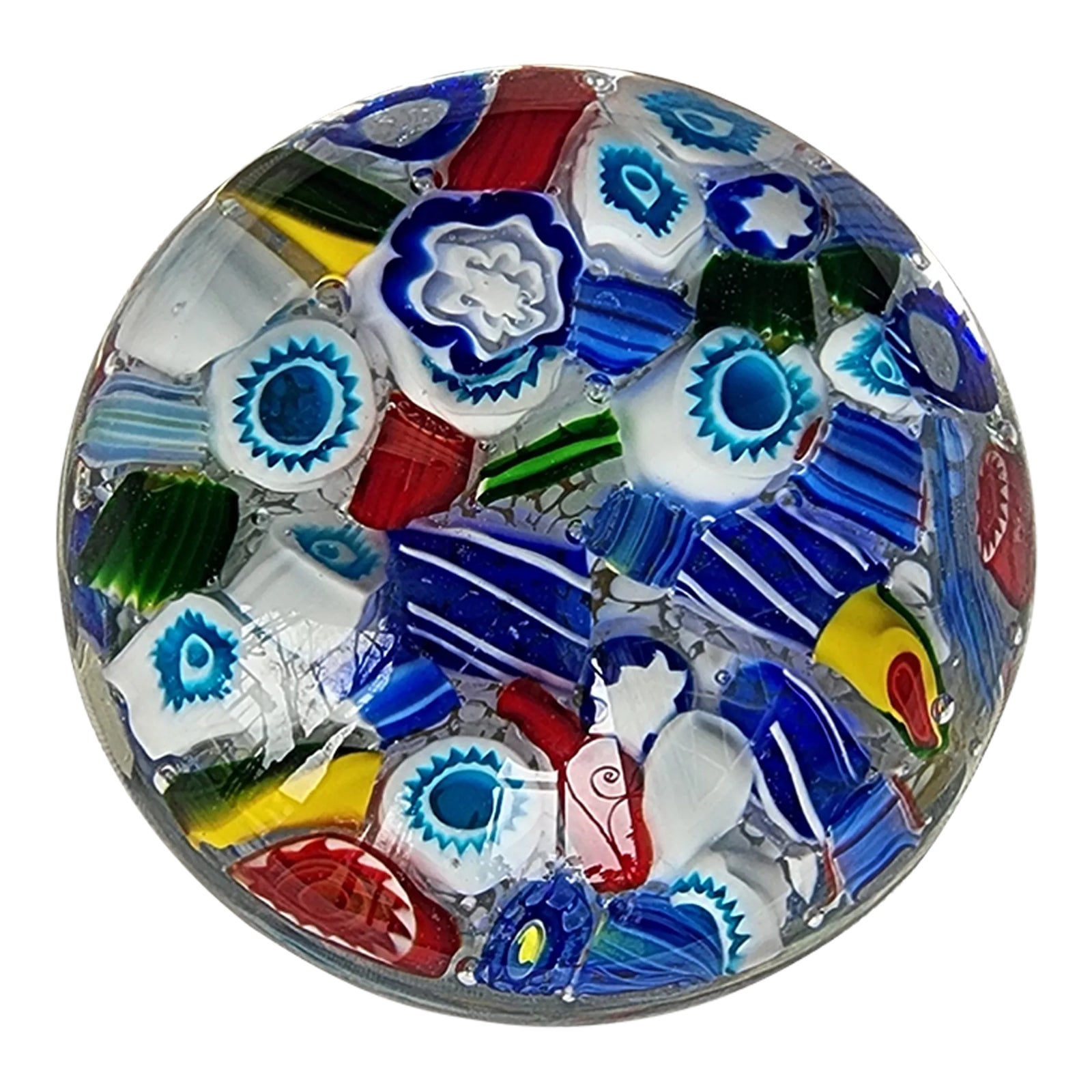 Mid 20th Century SDS Seapoot Glass Paperweight With Colorful Millefiori ...